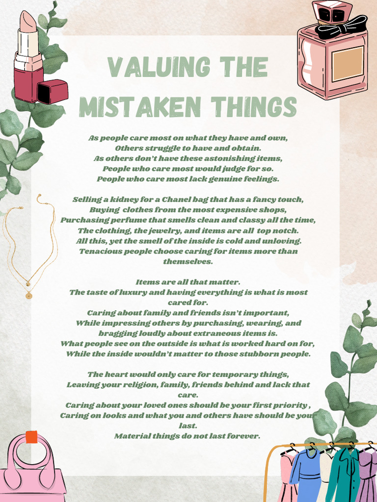 Valuing The Mistaken Things 2 | PDF