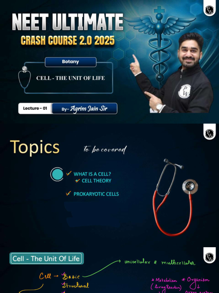Cell - The Unit of Life 01 _ Class Notes __ NEET Ultimate Crash Course ...