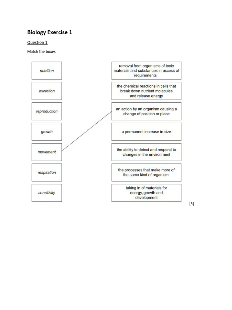Biology Exercise 1 Overview | PDF