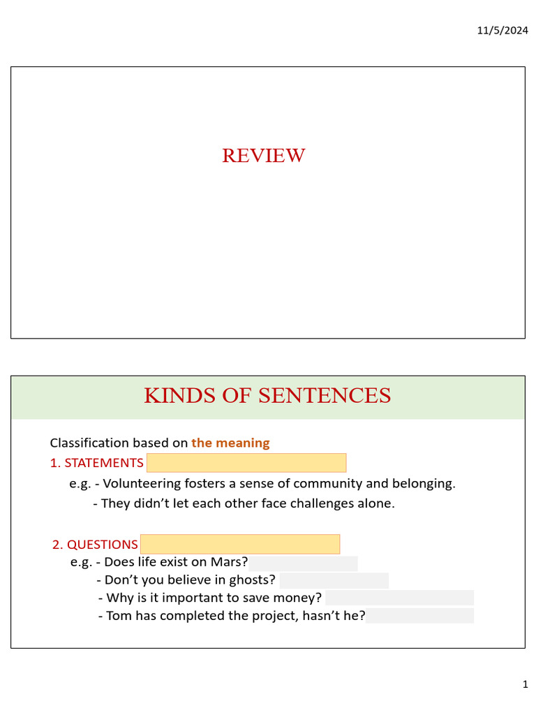 End-Of-Course Review - Syntax | PDF | Question | Linguistic Typology