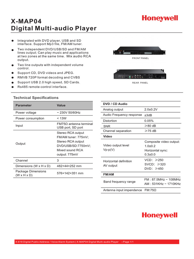 Datasheet X-MAP04 EN1.4 | PDF | Sound Technology | Computer Engineering