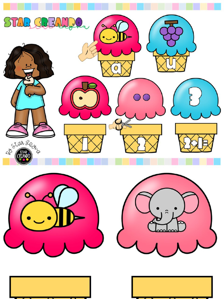 Juego de Helados Con Vocales y Numeros Star Leyva | PDF