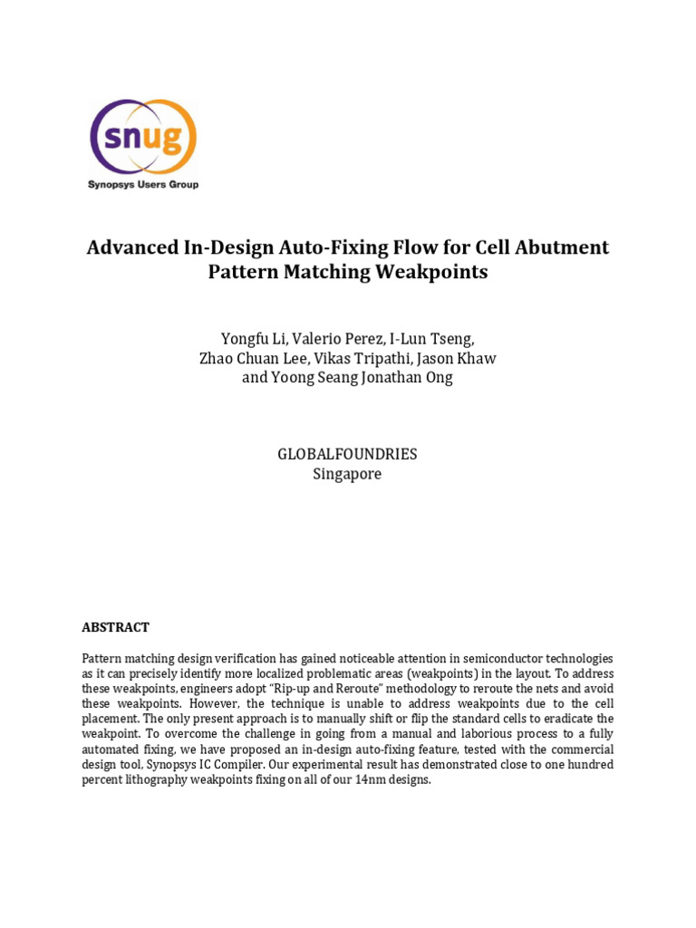 Auto-Fixing Cell Abutment Weakpoints | PDF | Computer Engineering ...