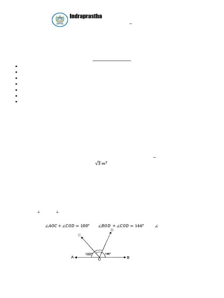 Class IX Math SAMPLE PAPER | PDF | Triangle | Area