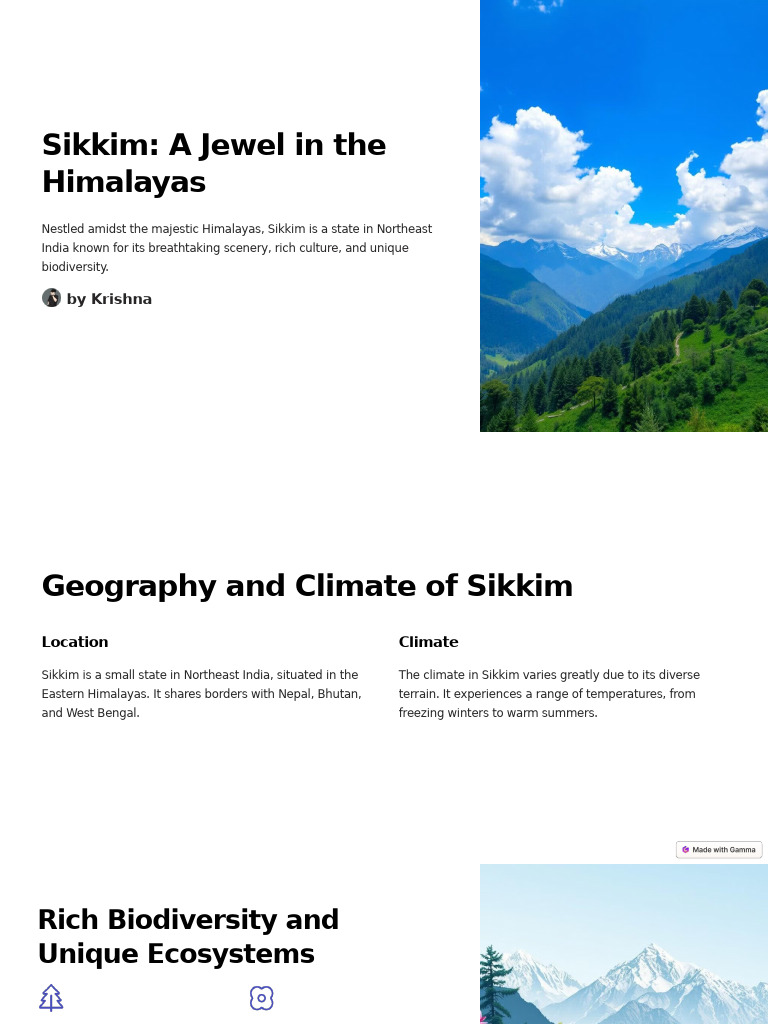Sikkim A Jewel in The Himalayas | PDF | Himalayas | Earth Sciences