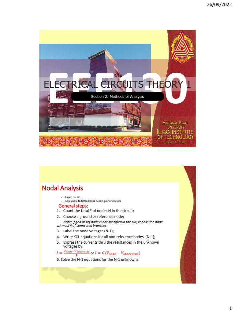 Lect. 2 - EEE130 - Nodal&Mesh - Part1of2 | PDF | Electronics | Computer Engineering
