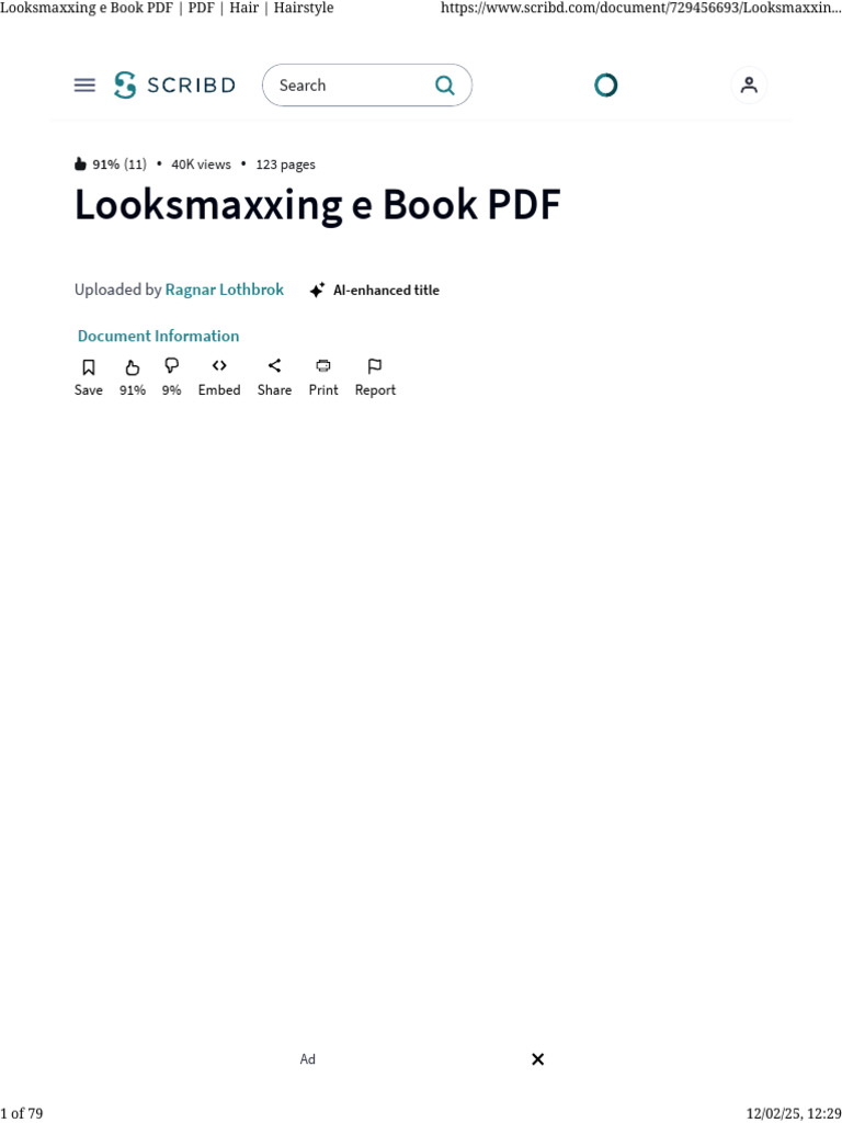 Looksmaxxing e Book PDF _ PDF _ Hair _ Hairstyle | PDF | Hairstyle | Scribd