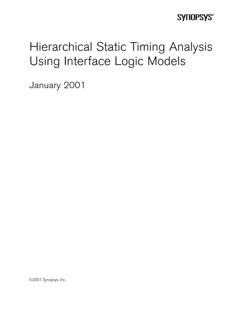 Hierarchical Static Timing Analysis | PDF | Digital Technology | Computing