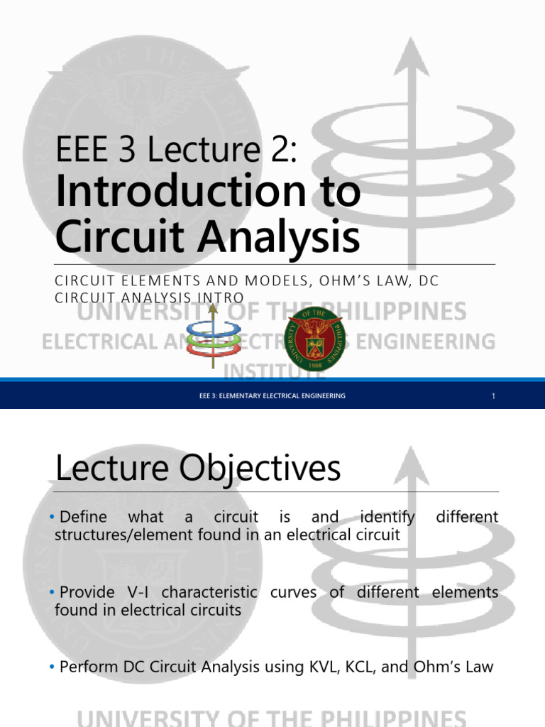 EEE 3 Lecture 2 - Introduction To Circuit Analysis | PDF | Electrical ...