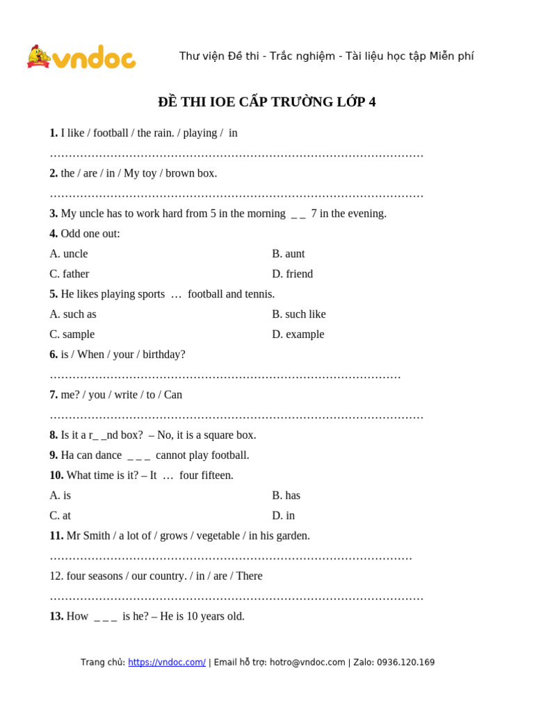 bai-tap-luyen-thi-ioe-lop-4 | PDF