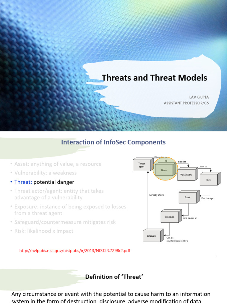 InfoSec - Threats and Threat Models - 1 | PDF | Malware | Security