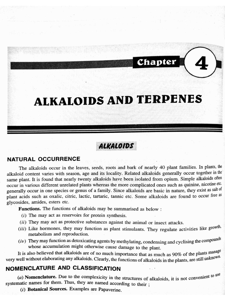 Alkaloids and Terpenes | PDF