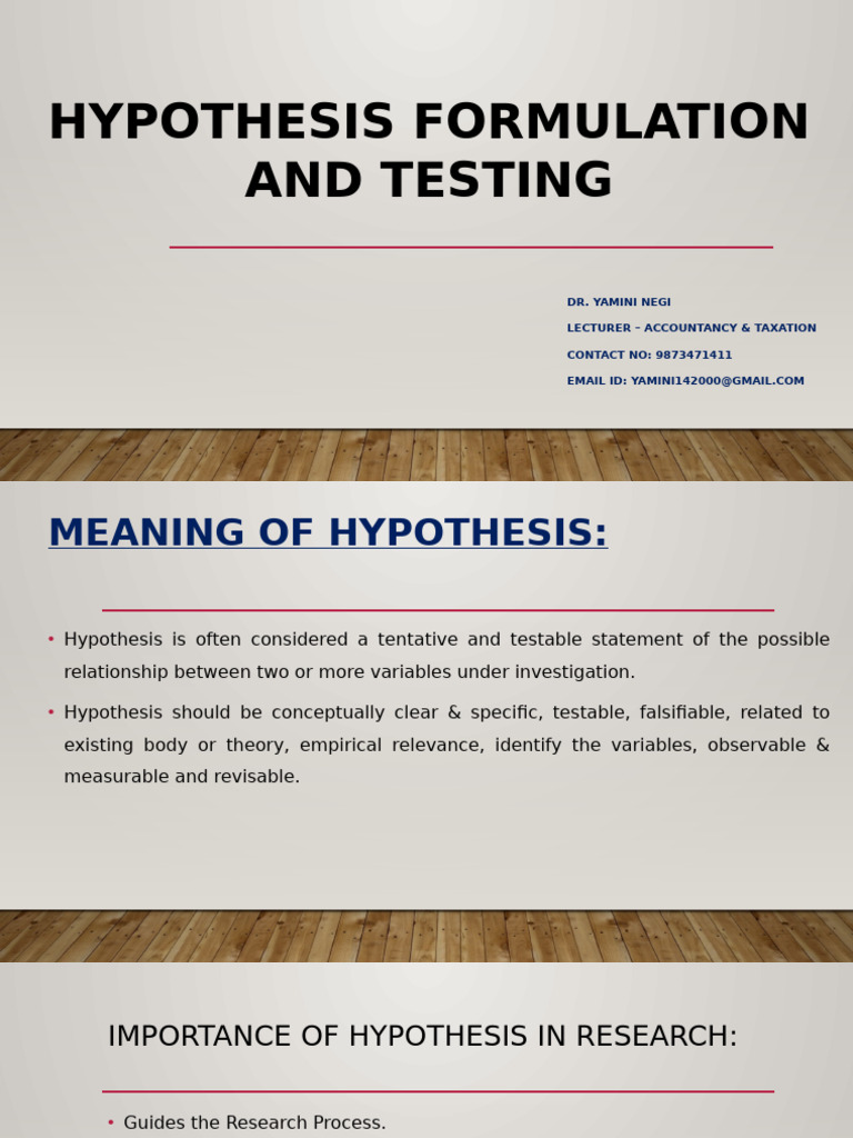 Hypothesis Formulation and Testing | PDF | Hypothesis | Student's T Test