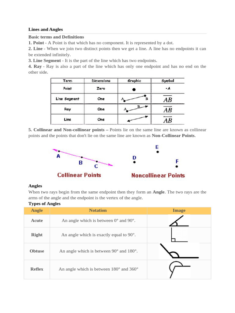 Lines and Angles - New Syllabus | PDF | Line (Geometry) | Angle