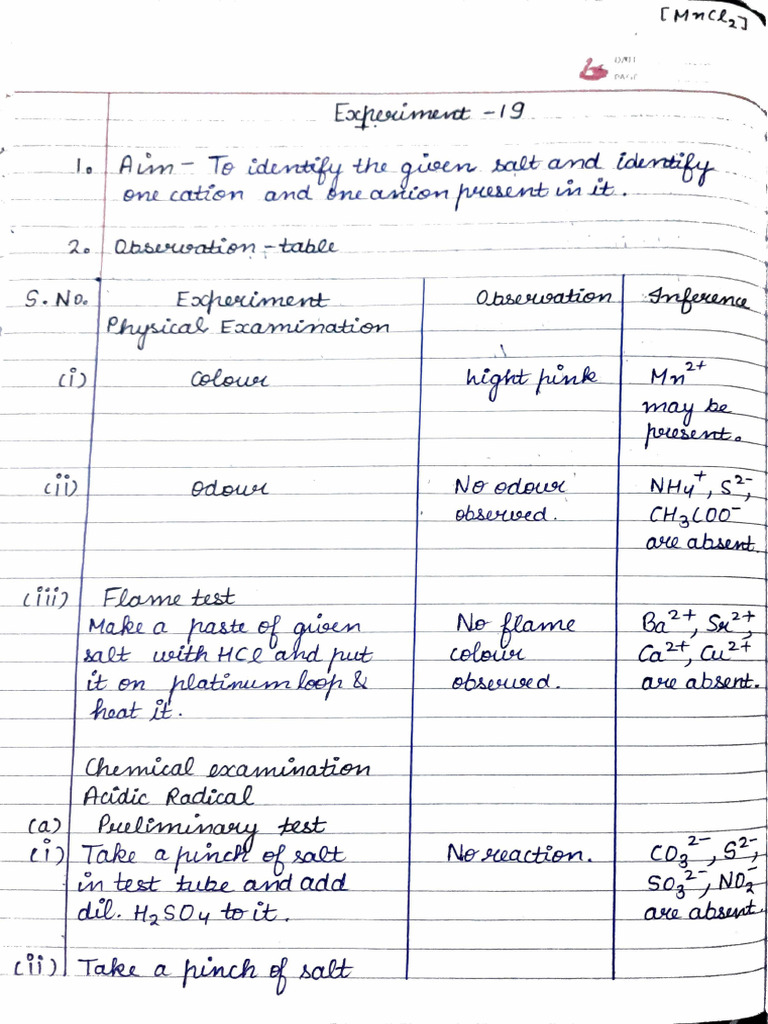 Chemistry Experiment | PDF