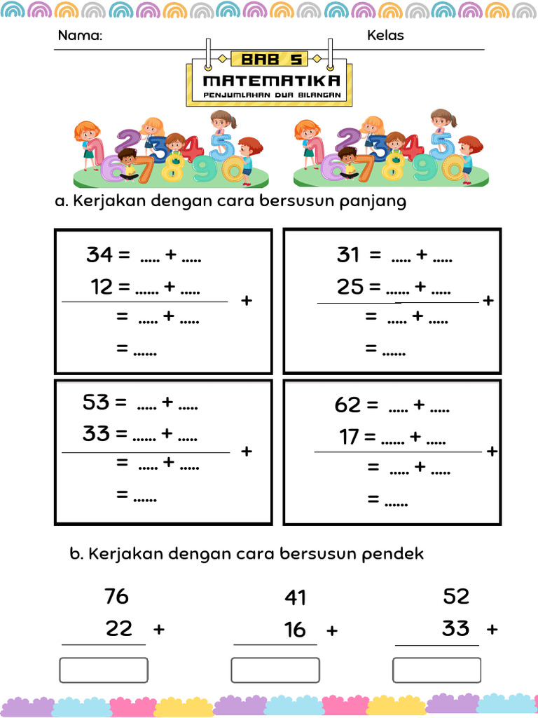 LKPD Penjumlahan Dua Angka | PDF