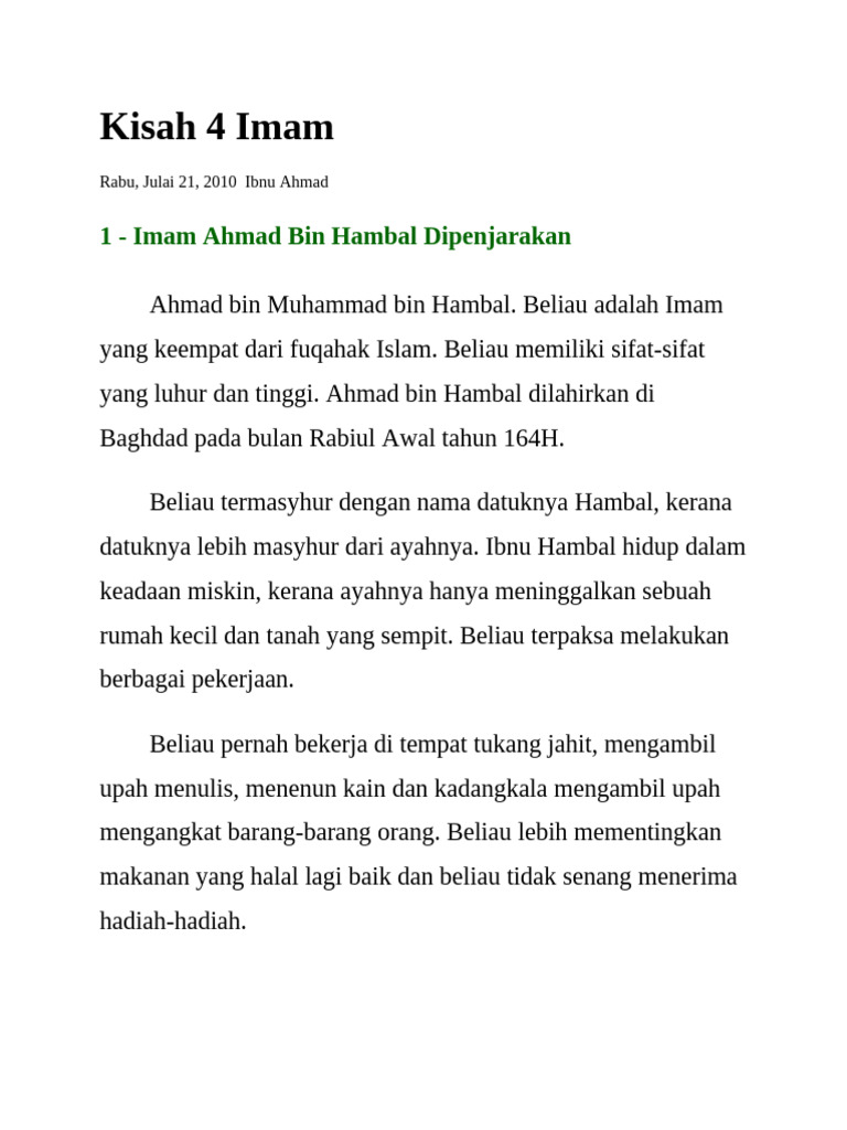 Kisah.4 Imam | PDF