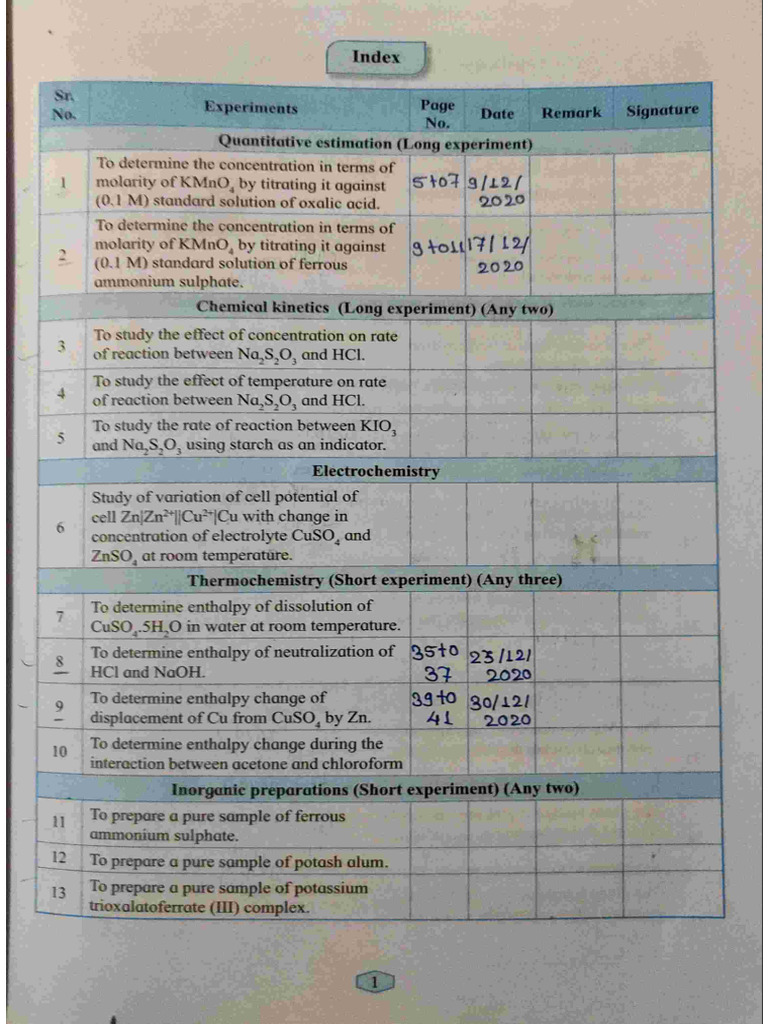 Practical Chemistry Notebook | PDF