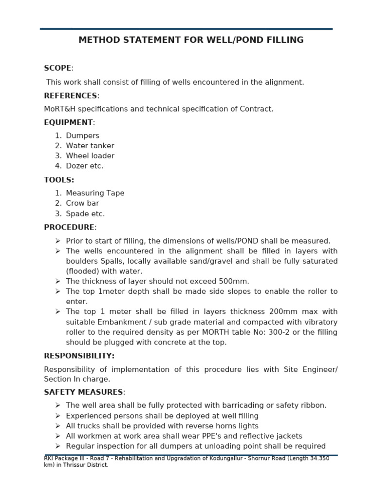 113 Well Filling | PDF