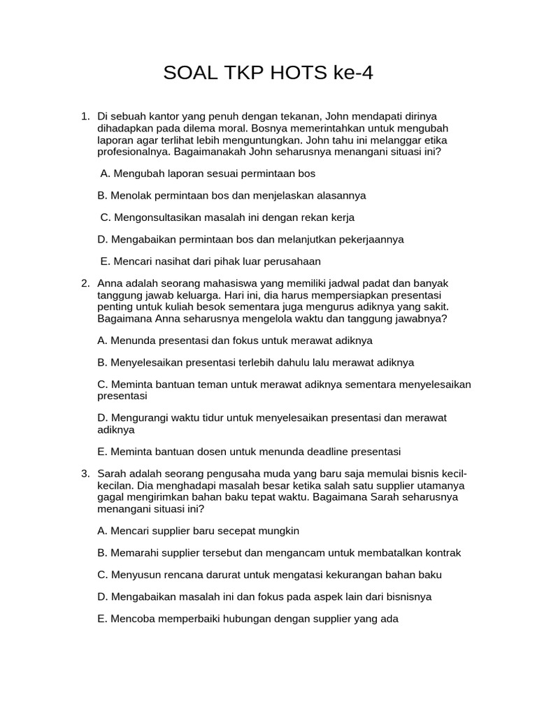 SOAL TKP ANALISIS Ke-4 | PDF