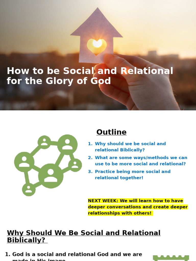 How to Be Social and Relational for the Glory of God | PDF | Jesus ...