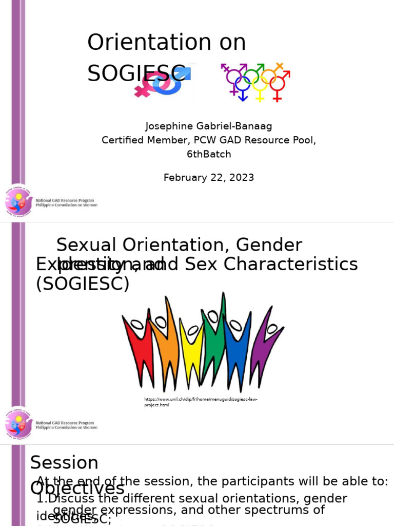 SOGIESC Orientation Session Guide | PDF | Transgender | LGBTQIA+ Studies