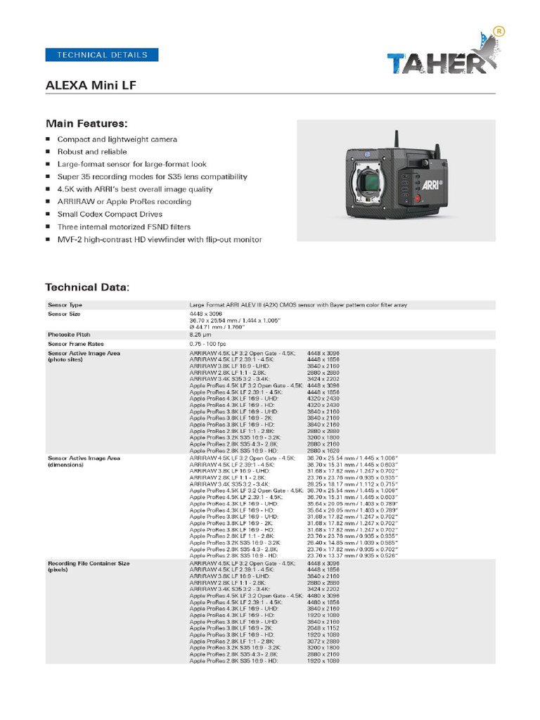 Alexa Mini LF | PDF