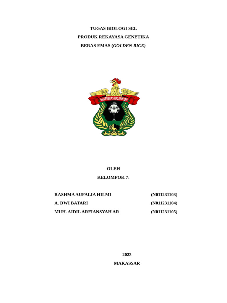 Tugas Biologi Sel (Produk Rekayasa Genetika) | PDF