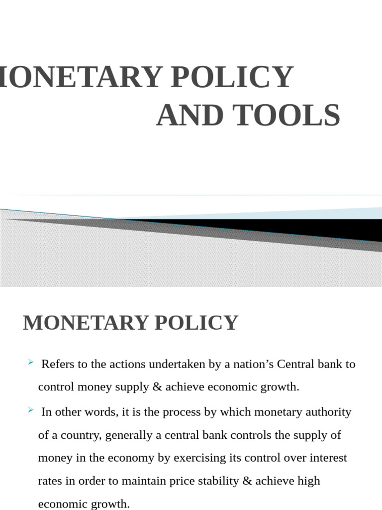 Monetary Policy and Tools | PDF | Monetary Policy | Reserve Bank Of India