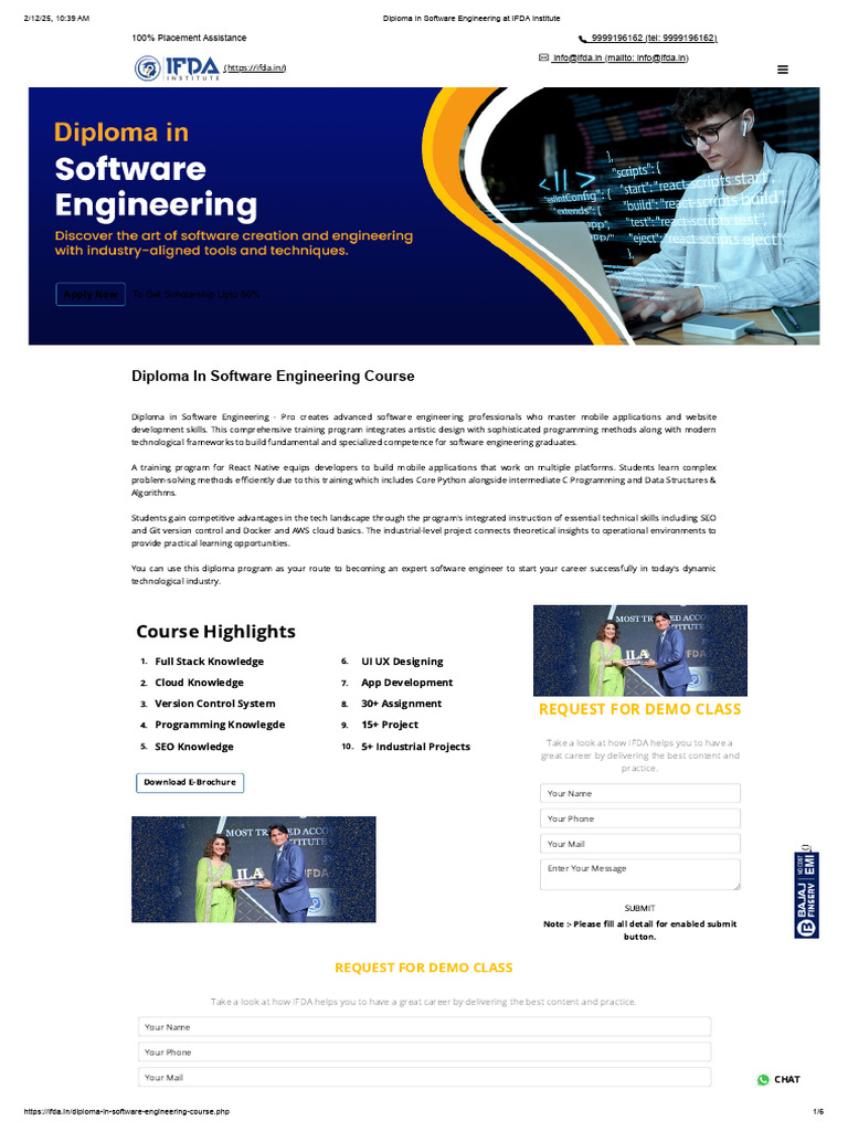 Diploma in Software Engineering at IFDA Institute | PDF | Cloud ...