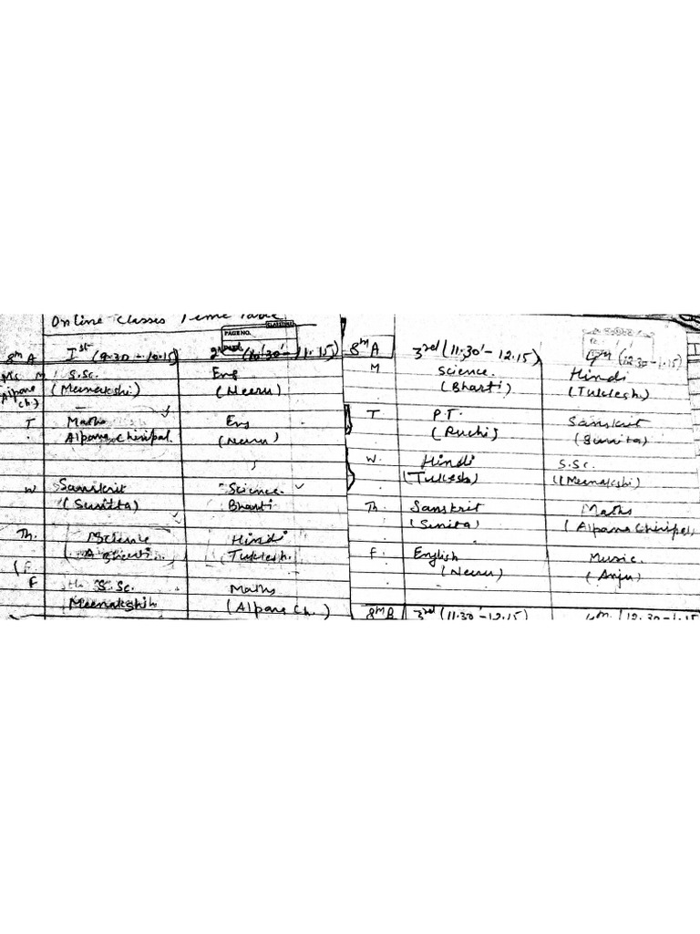 Class 8 Time Table | PDF