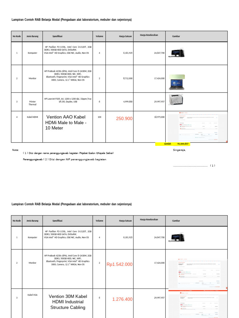 Contoh Data Dukung Pengadaan | PDF