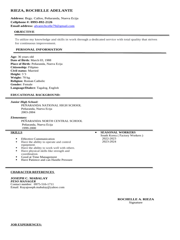 Resume Rochelle | PDF