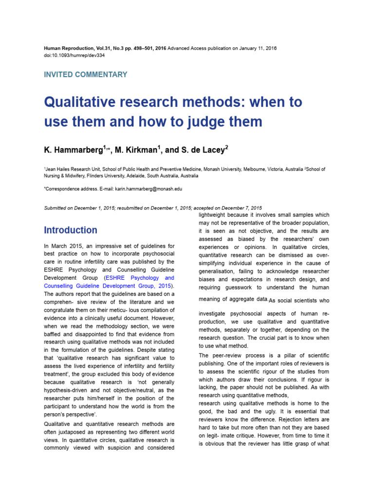 Qualitative Research Methods | PDF | Qualitative Research | Sampling ...