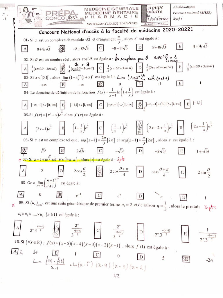 Prépa Med Math | PDF
