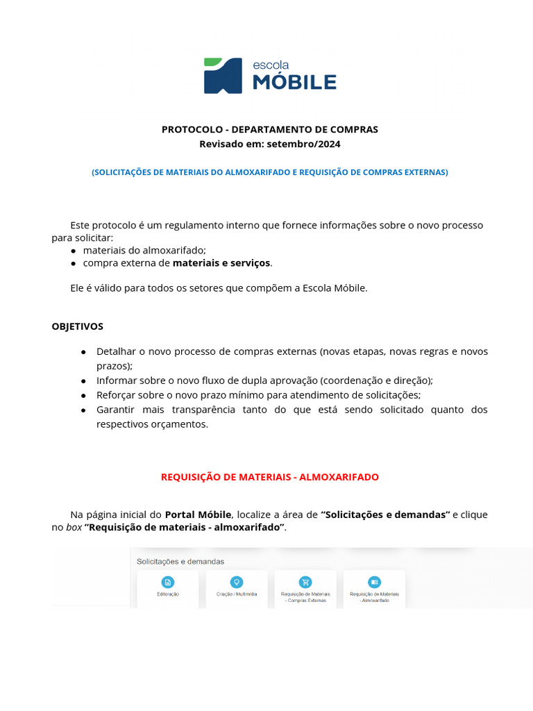 Protocolo Do Departamento de Compras | PDF