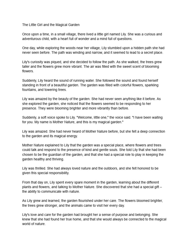 A Little Girl Story | PDF