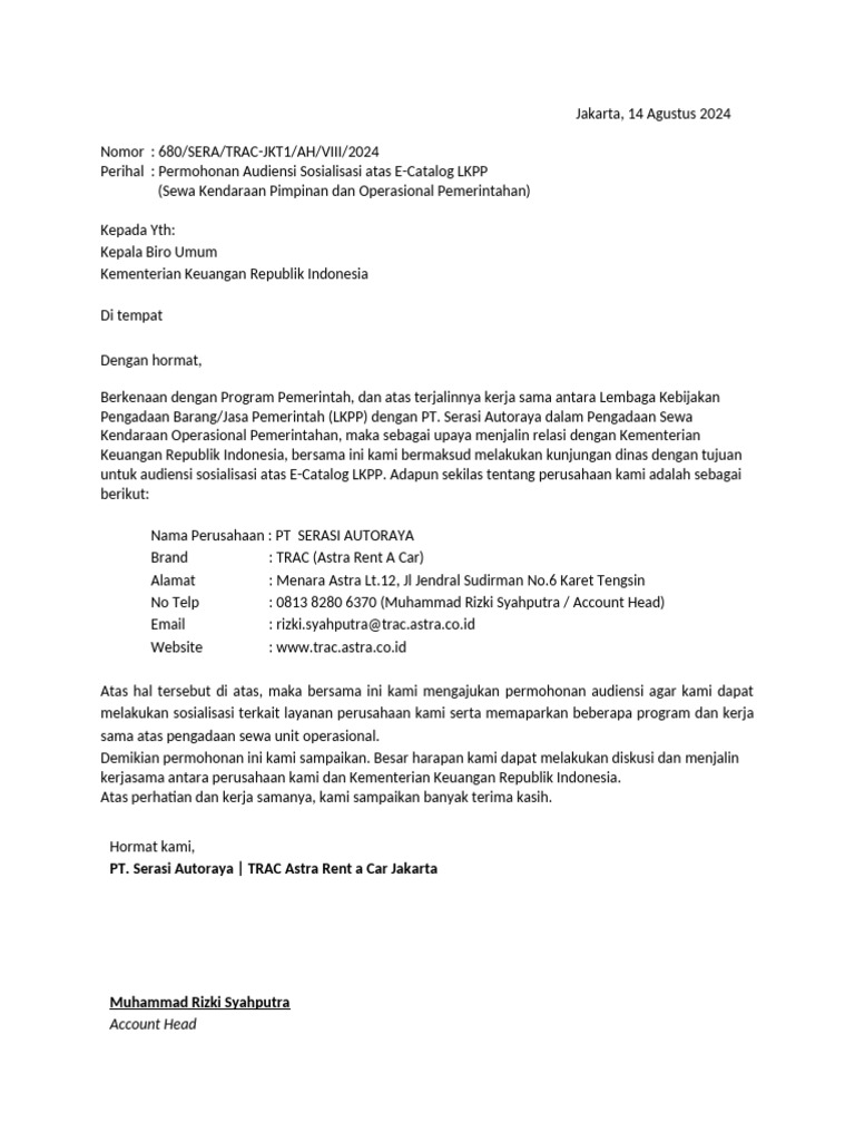 Audiensi Sosialisasi E-Catalog LKPP | PDF