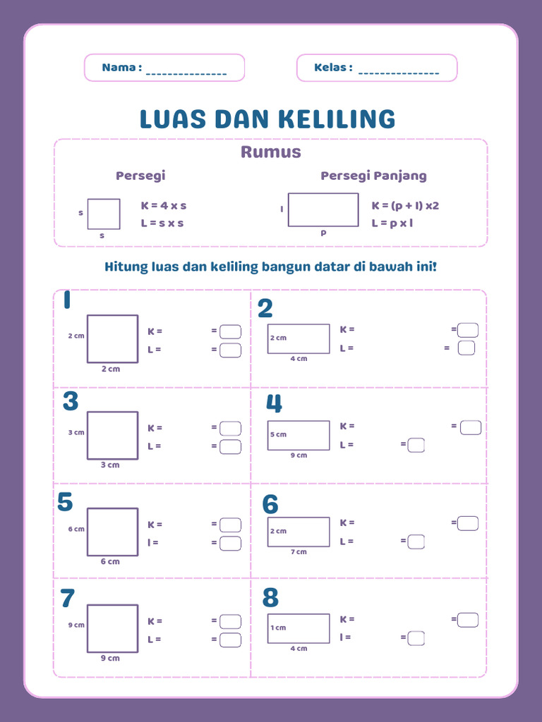 Latihan Luas dan Keliling Bangun Datar | PDF
