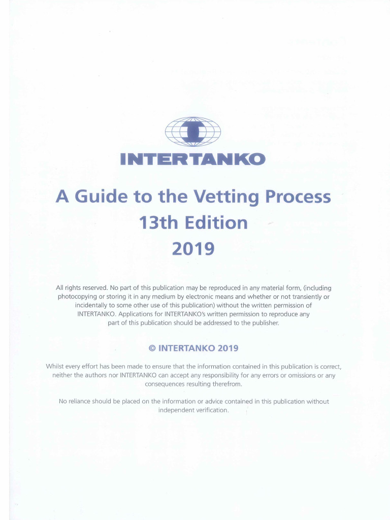 A Guide To The Vetting Process 2019 | PDF | Petroleum | Water Transport