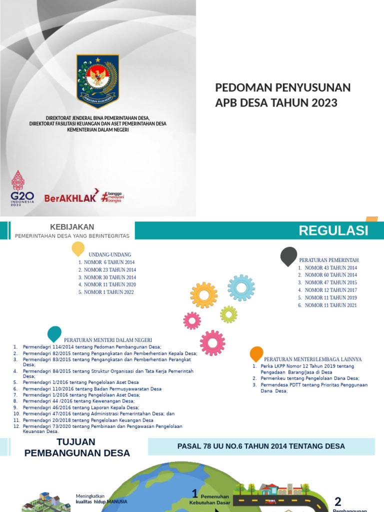 01 Pedoman Penyusuan Apb Desa 2023 | PDF
