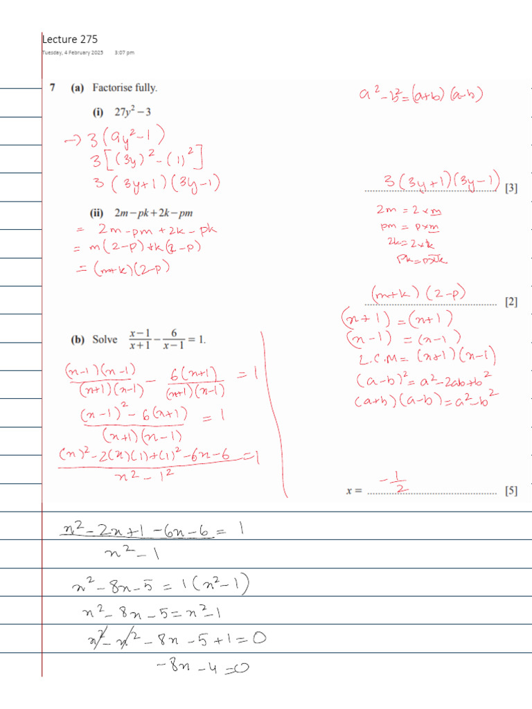 Lecture 275 Past Paper (Past Paper Practice) | PDF
