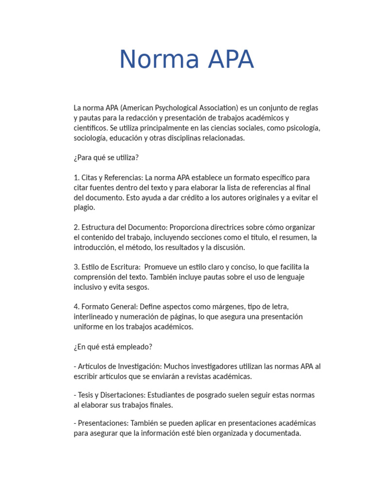 Guía Completa de la Norma APA | PDF