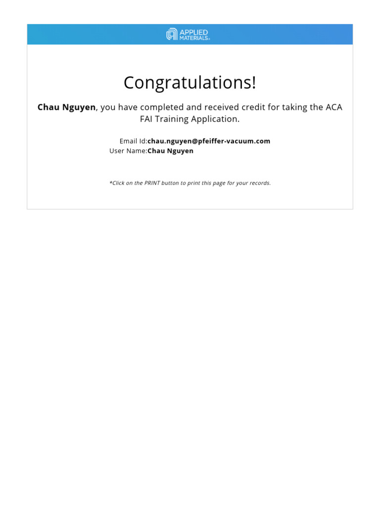 Aca Fai Cert | PDF
