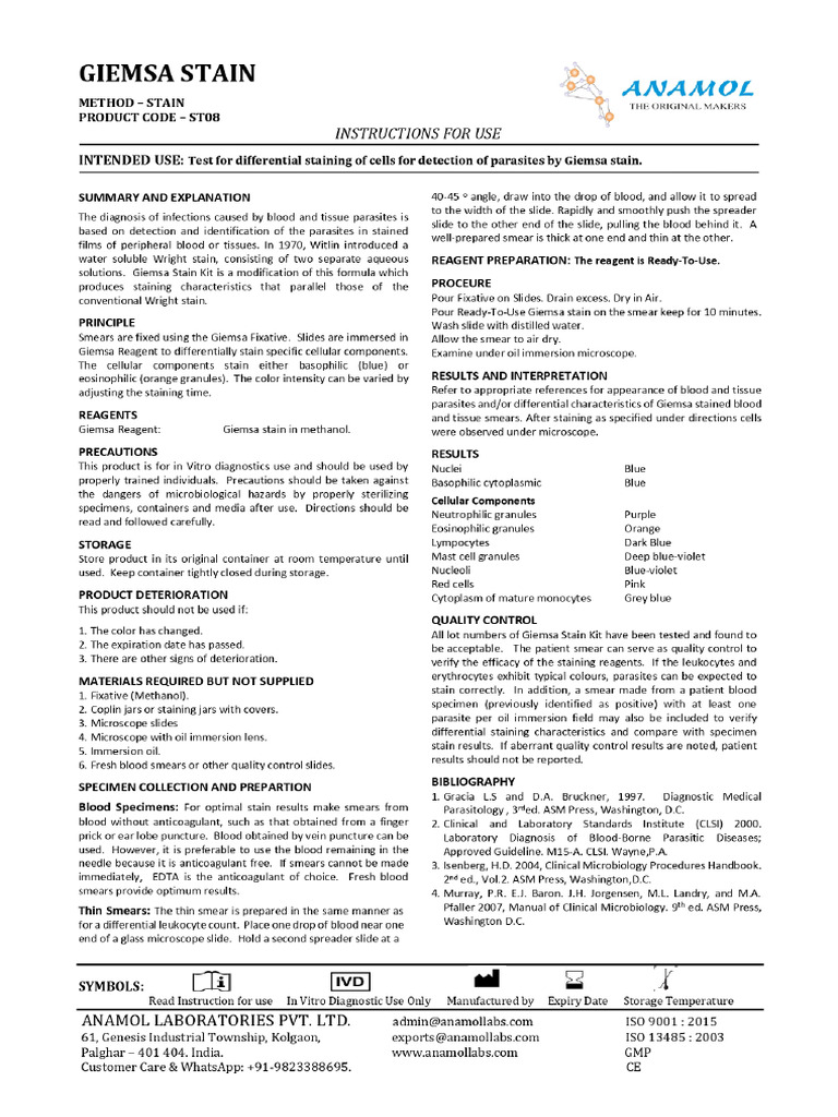 Giemsa Ready to Use | PDF