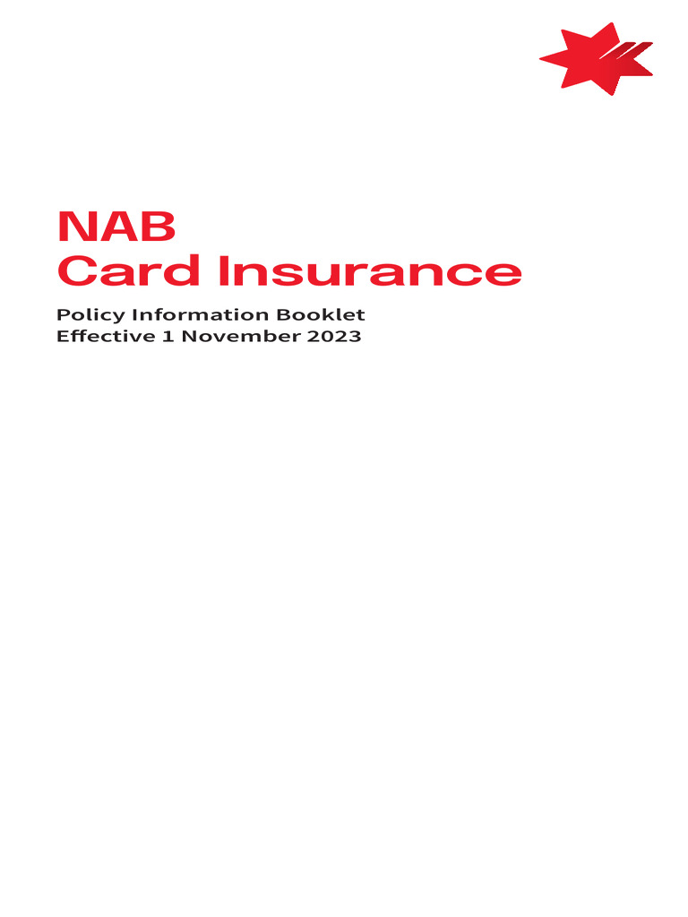 Nab Card Insurance Policy Information Booklet November 2023 | PDF ...