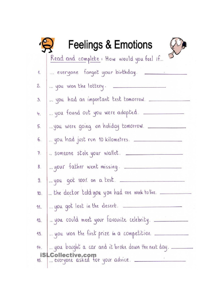 Feelings Questions | PDF