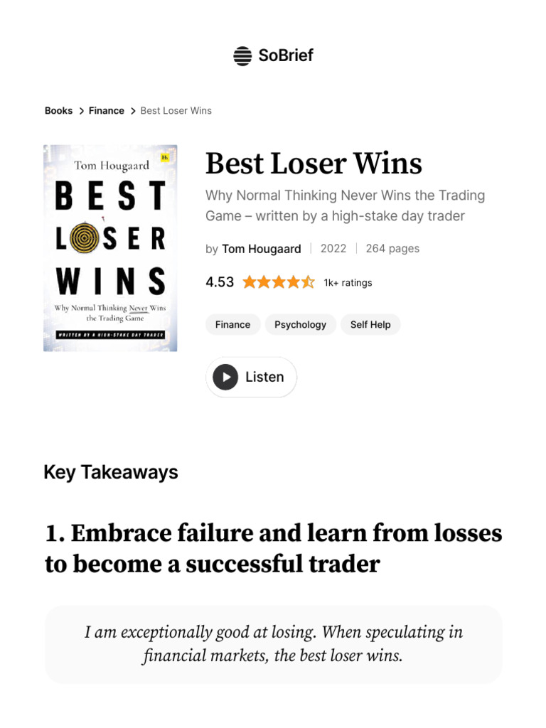 best-loser-wins | PDF | Disciplines | Mindset