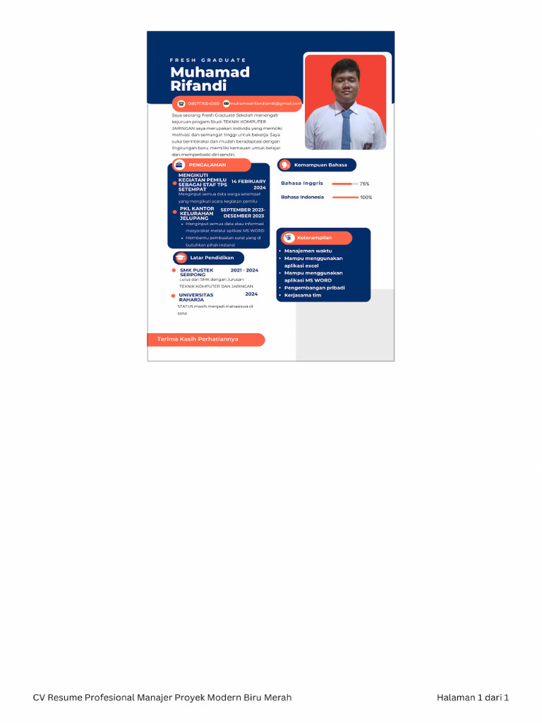 CV Muhamad Rifandi | PDF