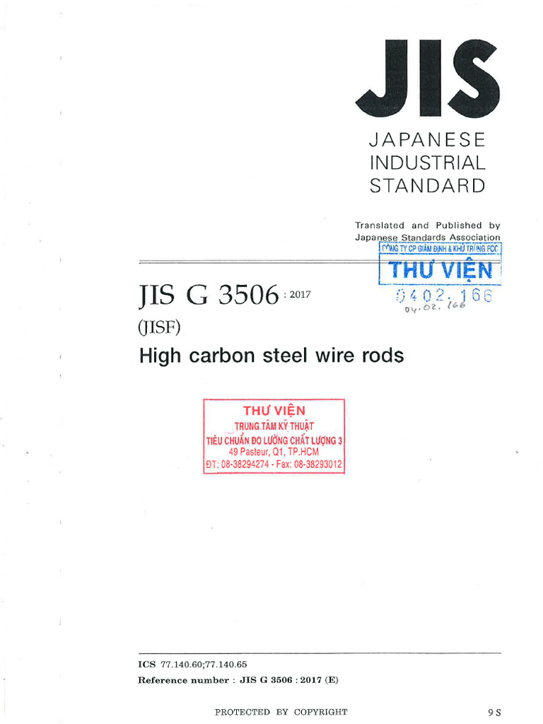 Jis G 3506-2017 | PDF